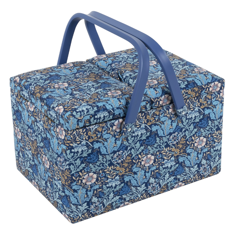 Hobby Gift Large Woodblock Floral Sewing Box with Twin Lid ...